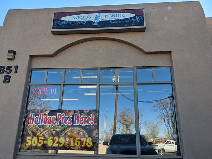 The unassuming adobe exterior of Whoo's Donuts might fool you, but locals know this modest storefront houses some of Santa Fe's most extraordinary sweet treasures.