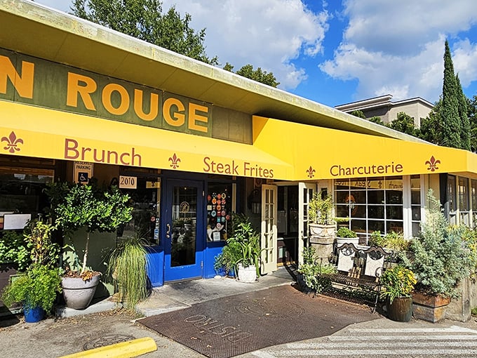 The golden-hued awning and potted cypress trees create a Proven&ccedil;al illusion so convincing, you'll check your passport to confirm you're still in Durham.