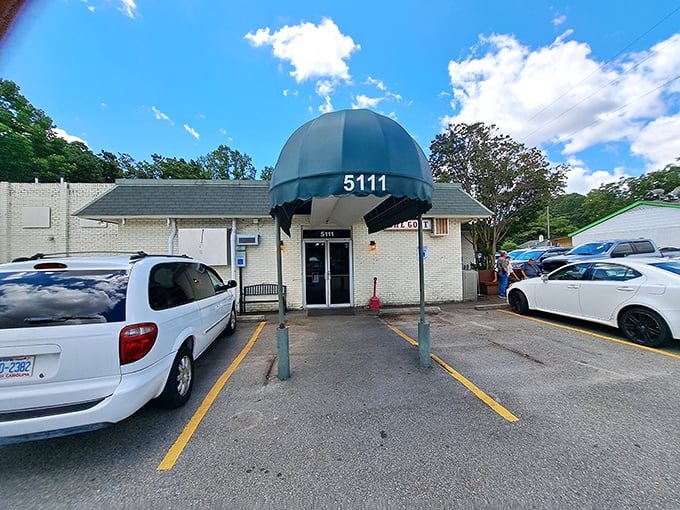 The unassuming exterior of Pam's Farmhouse Restaurant might fool you, but that green awning marks the entrance to breakfast paradise in Raleigh.