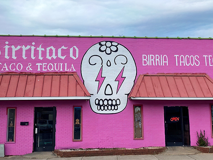 You can't miss this hot pink beacon of deliciousness in downtown Concord, where the exterior screams "food fiesta" long before your first bite.