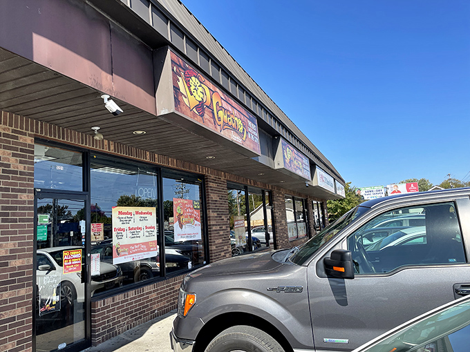 The unassuming storefront promises "THE BEST TACO AL PASTOR IN THE CITY!" &mdash; a bold claim that Los Guachos actually manages to back up.