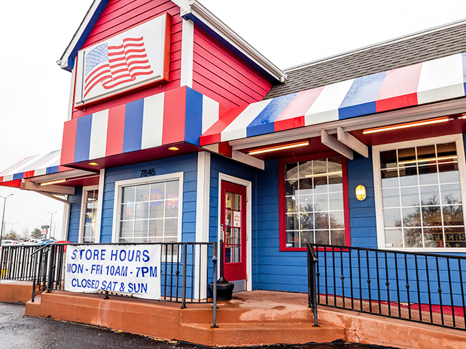 The red, white, and blue exterior of Steak Stuffers USA isn't subtle, but neither are the flavors waiting inside this patriotic sandwich paradise.