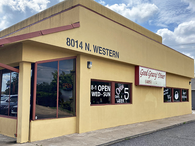The unassuming exterior of Good Gravy Diner proves once again that culinary treasures often hide in plain sight. Oklahoma's breakfast devotees know better than to judge this book by its cover.