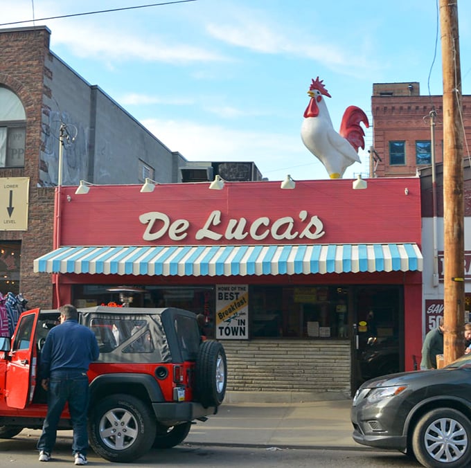 The iconic red awning of DeLuca's has been beckoning hungry Pittsburghers for generations, a breakfast beacon in the Strip District.