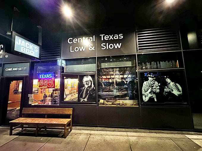 The neon glow of "Texas BBQ" beckons like a lighthouse for the meat-deprived. Central Texas Low & Slow isn't just a slogan&mdash;it's a solemn promise.
