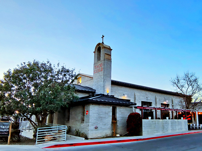 The unassuming exterior of Taco Guild belies the culinary revelation within. This converted church on 7th Street promises salvation for taco lovers.