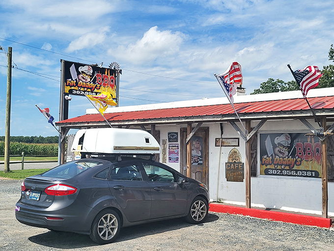 This unassuming roadside gem proves that the best barbecue joints never need flashy facades to draw crowds.
