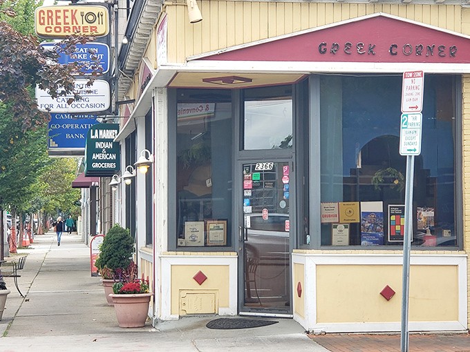The unassuming yellow fa&ccedil;ade of Greek Corner stands like a beacon of Mediterranean promise on Massachusetts Avenue. Culinary treasures await inside!