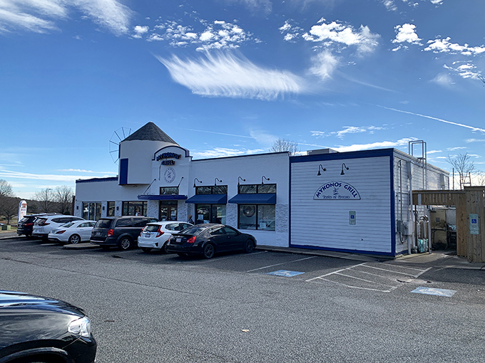 The unassuming exterior of Mykonos Grill plays the perfect culinary Clark Kent &ndash; modest brick facade hiding superhero-level Greek flavors waiting inside.