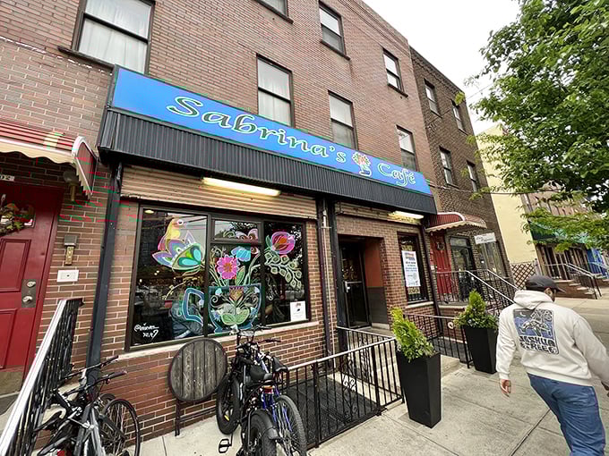 The iconic blue awning of Sabrina's beckons hungry Philadelphians like a breakfast lighthouse in a sea of brick buildings.