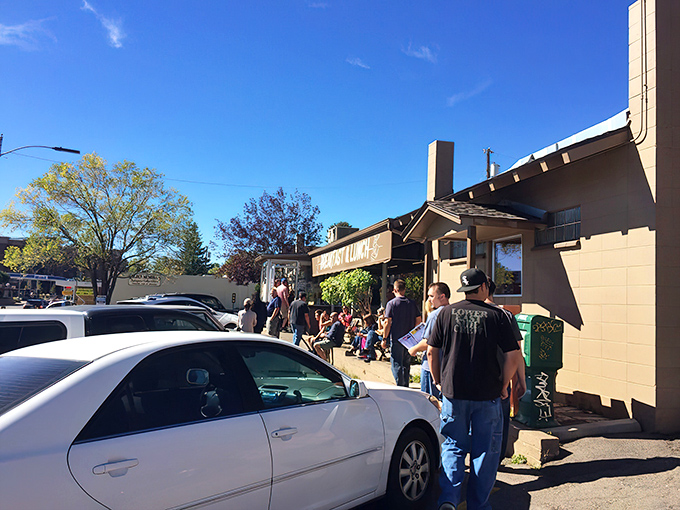The unassuming exterior that fools passersby daily. That line outside says "Food Nirvana Ahead."