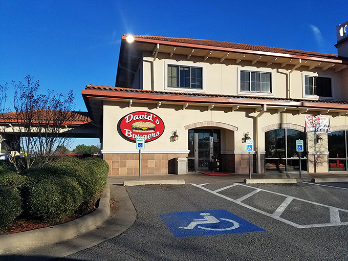 The iconic red and white exterior of David's Burgers stands as a beacon of hope for the burger-deprived souls of Little Rock.