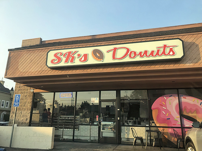 The unassuming storefront of SK Donut & Croissant &ndash; where LA's pastry pilgrims begin their journey to cronut nirvana.