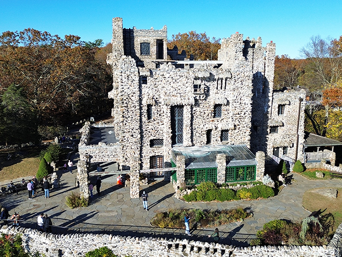 Straight out of a medieval fantasy, Gillette Castle stands proudly against the Connecticut sky, its fieldstone walls telling stories of theatrical genius and architectural whimsy.