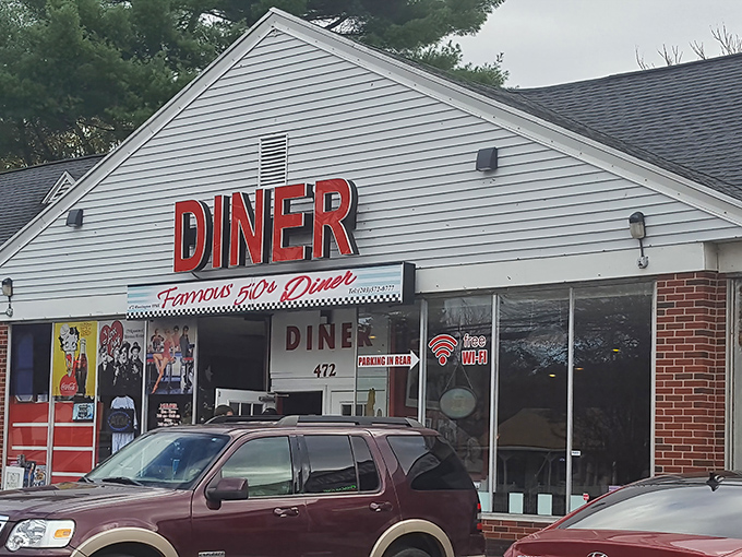The unassuming exterior of Famous 50's Diner in Bridgeport hides a time portal within. One step through those doors and you're transported back to poodle skirts and pompadours.