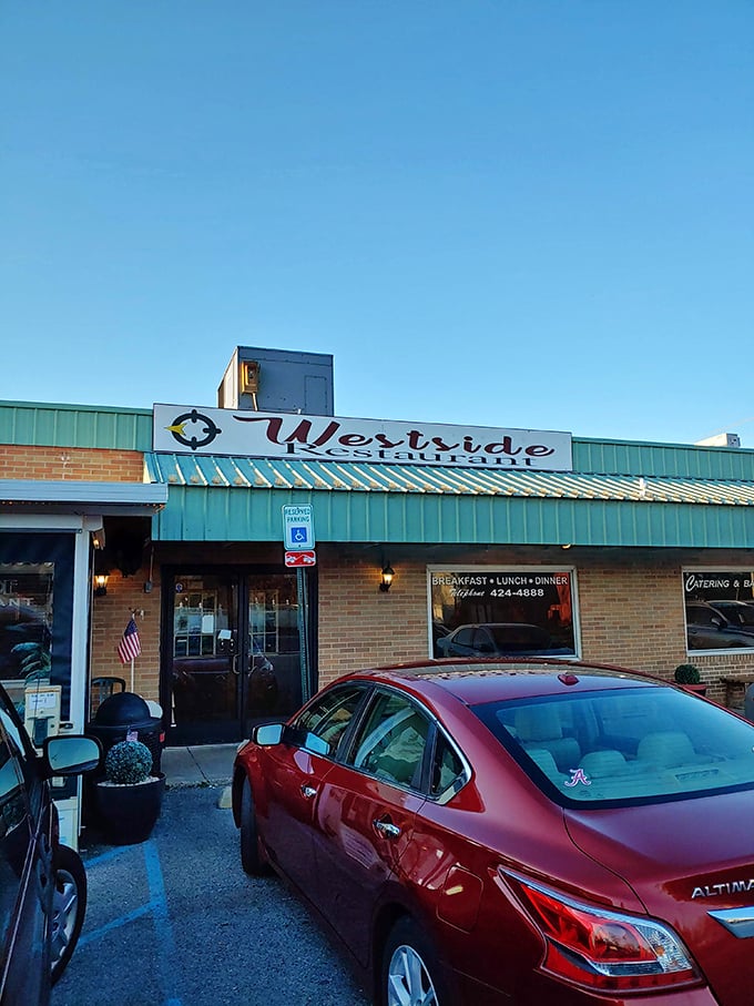The unassuming brick facade of Westside Restaurant proves the age-old wisdom: never judge a breakfast spot by its awning.