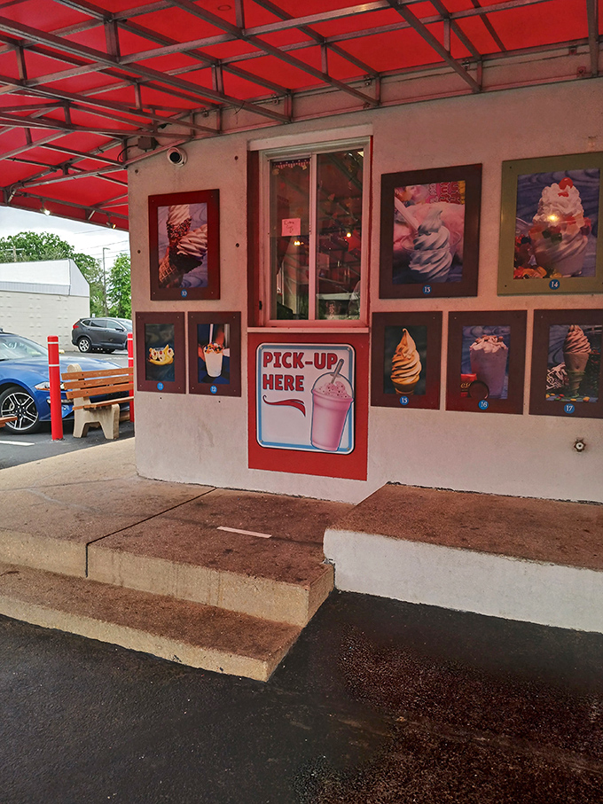 The classic roadside ice cream stand lives on! Ice Cream Delight's red awning promises sweet relief from Delaware's summer heat.