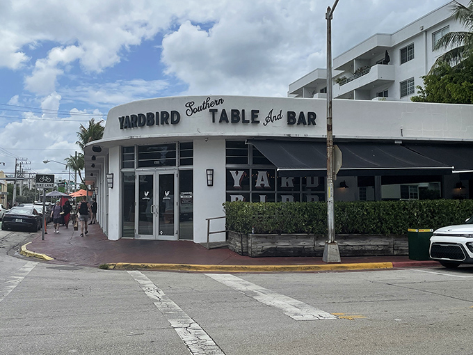 Corner real estate never looked so inviting! Yardbird's unassuming exterior on Miami Beach belies the Southern comfort revolution happening inside.