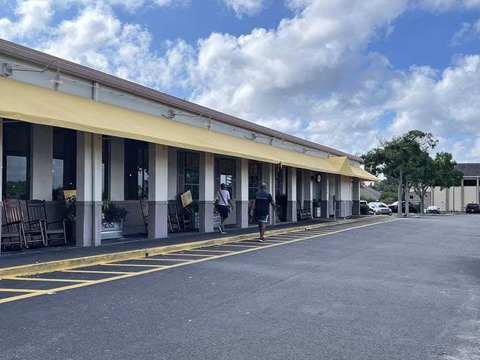 The unassuming yellow exterior of Fred's Market Restaurant hides a Southern food paradise within. Those rocking chairs aren't just for show&mdash;they're recovery zones between helpings.