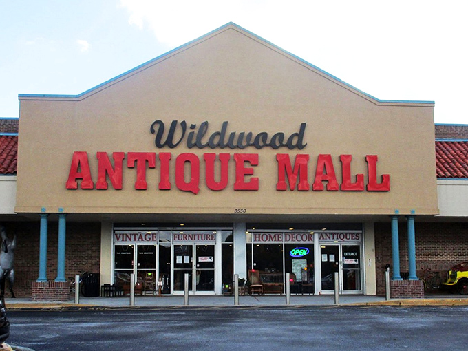 The unassuming exterior of Wildwood Antique Mall belies the treasure trove within&mdash;like finding a portal to the past hidden in a Florida strip mall.