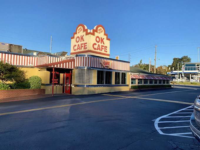 That iconic yellow exterior with red-striped awning isn't just eye-catching&mdash;it's a time machine to when diners were the cornerstone of American social life.
