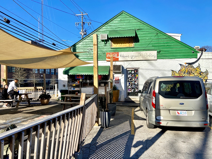 The green-and-white exterior of Home grown GA Restaurant promises unpretentious deliciousness, like a storybook cottage that happens to serve life-changing biscuits.