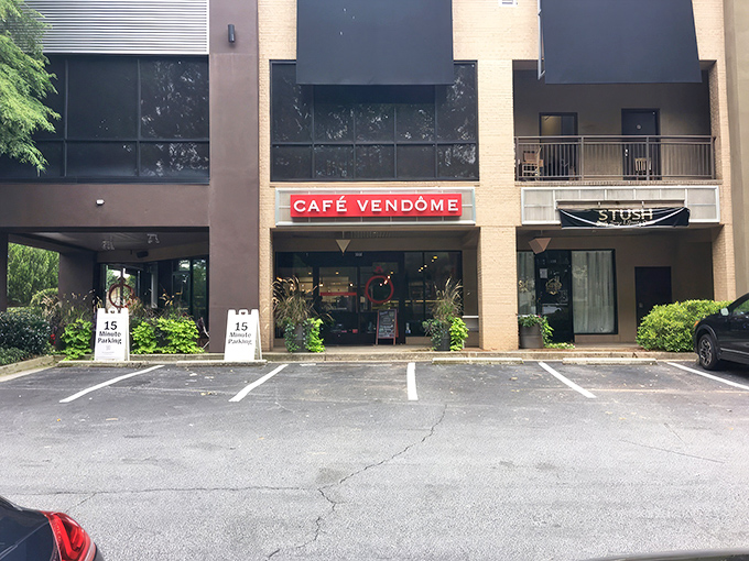 The unassuming storefront of Caf&eacute; Vend&ocirc;me beckons with its bright red sign &ndash; a Parisian lighthouse calling hungry sailors home to buttery shores.