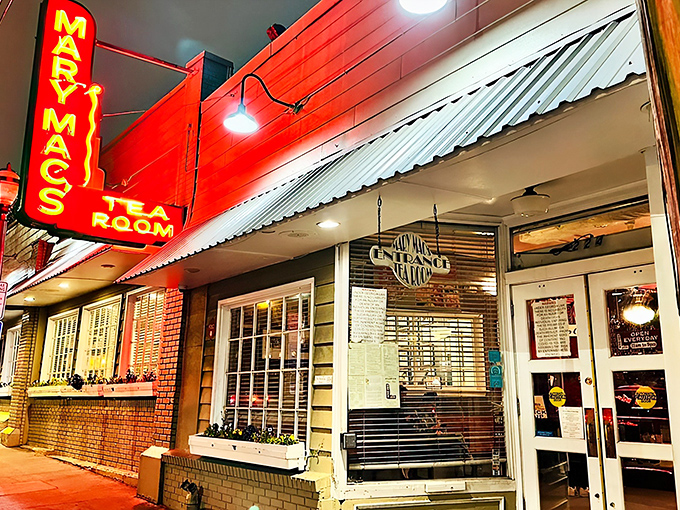 That iconic neon sign beckons like a lighthouse for hungry souls navigating Atlanta's culinary landscape. Southern comfort awaits inside.