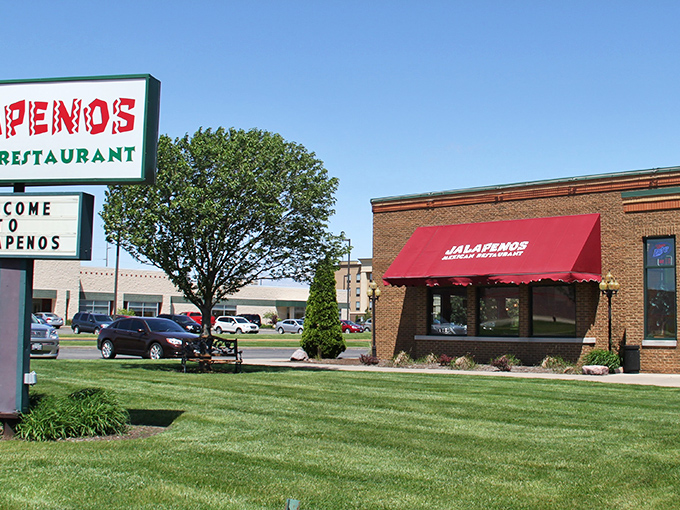 The red sign beckons like a culinary lighthouse on the Illinois prairie&mdash;Jalapenos stands ready to rescue you from mundane meals with its brick-and-mortar promise of Mexican delights.