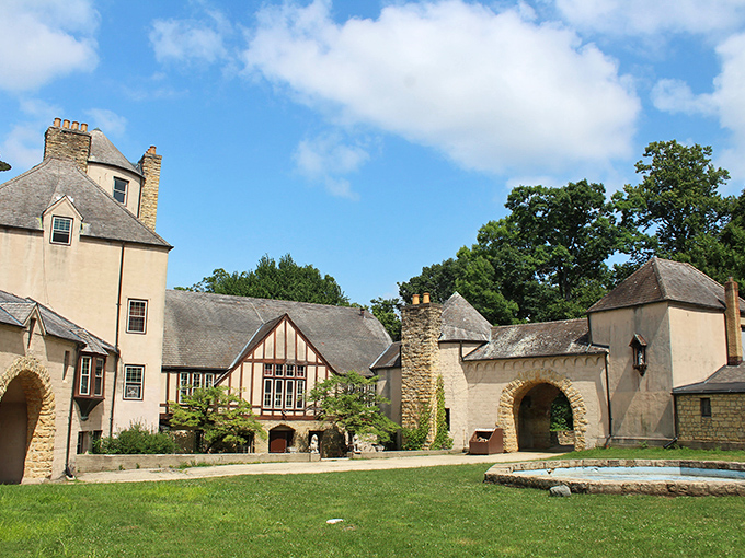 Straight out of a fairy tale! Stronghold's stone towers and Tudor-style architecture make you wonder if Rapunzel might let down her hair at any moment.