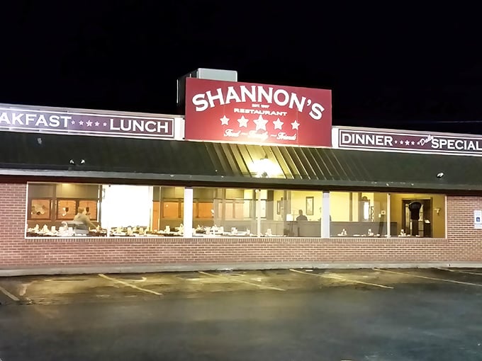 The unassuming brick exterior of Shannon's Five Star promises no frills, just honest food that keeps locals coming back for decades.