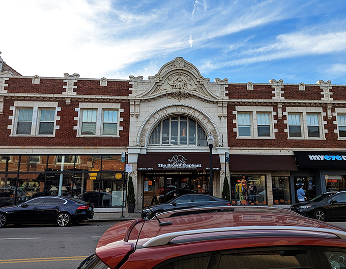 The grand architectural fa&ccedil;ade of The Brown Elephant stands proudly on Clark Street, like a palace dedicated to the art of secondhand treasures.