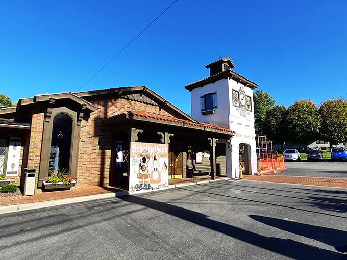 The storybook German architecture of Schnitzelbank stands proudly in Jasper, like a Bavarian postcard that somehow landed in Indiana's heartland.