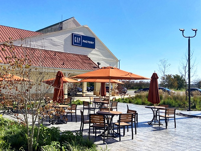 The iconic Indiana Premium Outlets welcomes bargain hunters like a retail Emerald City, promising treasures beyond the parking lot.