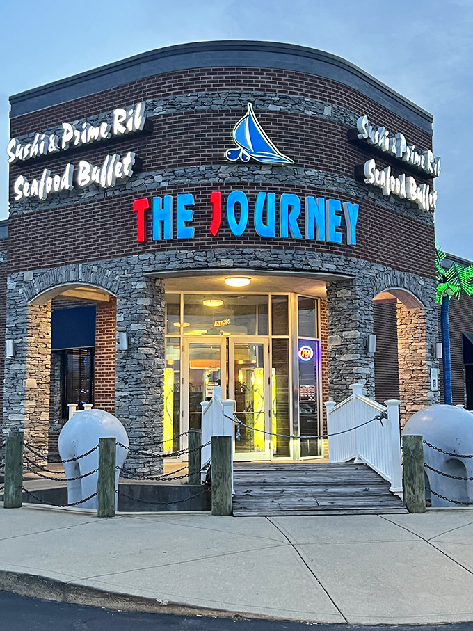 The Journey's distinctive stone and brick exterior welcomes hungry adventurers with a promise of culinary delights waiting within. Indianapolis' answer to globetrotting without a passport.