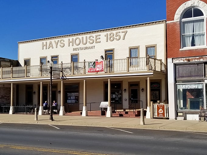 The white clapboard fa&ccedil;ade of Hays House stands proudly on Council Grove's main street, like a time machine disguised as a restaurant.