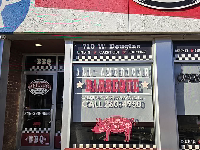 The red, white, and blue exterior isn't subtle, but neither is the barbecue inside. Kansas pride meets smoky perfection at this Wichita landmark.