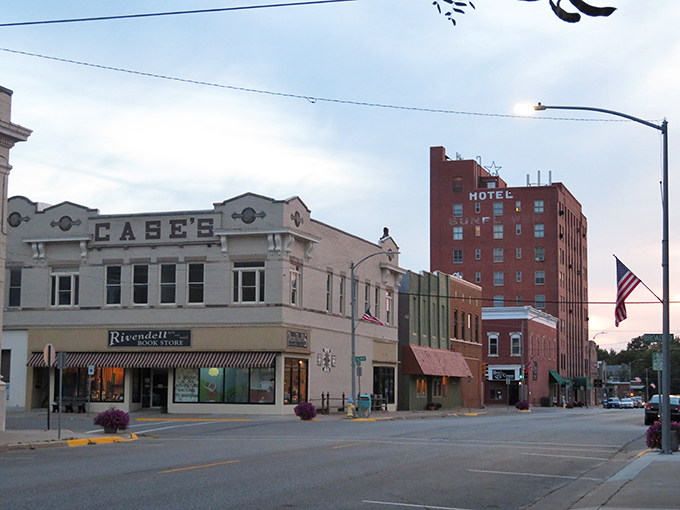 Downtown Abilene's historic brick buildings stand like sentinels of time, with the iconic green Trapp Drug sign beckoning visitors to step back into a simpler era.
