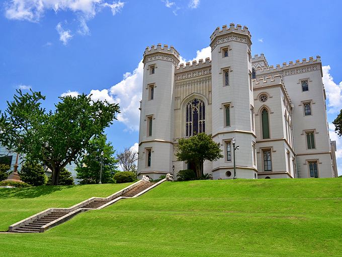 A fairy tale castle in downtown Baton Rouge? This Neo-Gothic masterpiece rises from its grassy hill like Louisiana's answer to Neuschwanstein.