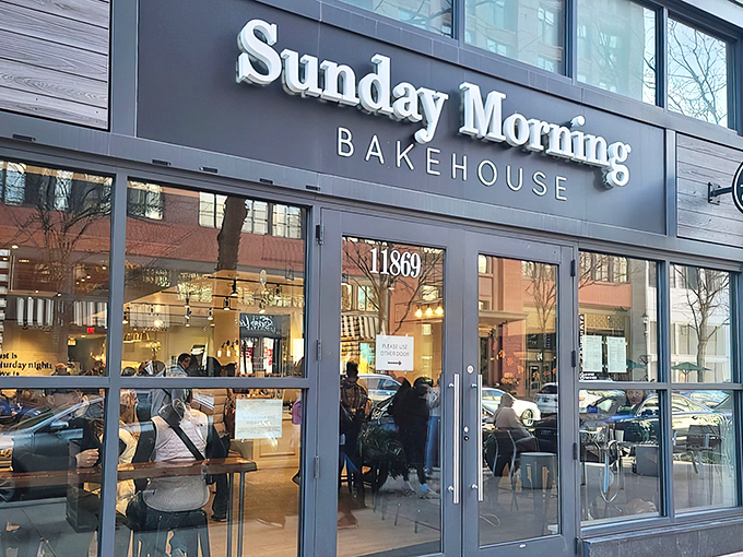 The sleek black exterior of Sunday Morning Bakehouse beckons like a beacon of buttery hope on even the dreariest Maryland morning.