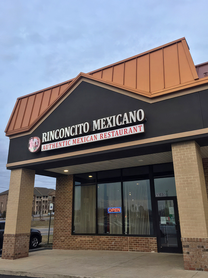 The unassuming exterior of Rinconcito Mexicano proves once again that culinary treasures often hide in strip malls.