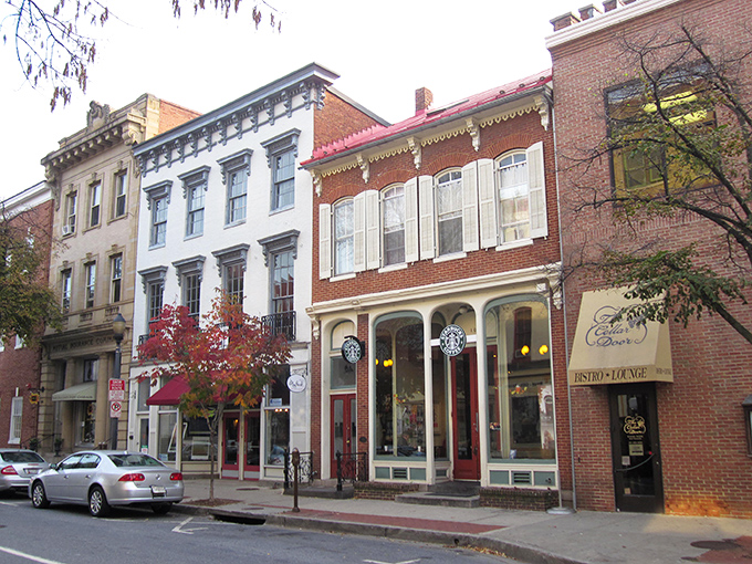 Frederick's historic district showcases its famous "clustered spires" skyline. These church towers have watched over the town since the 1800s, creating a postcard-perfect scene.