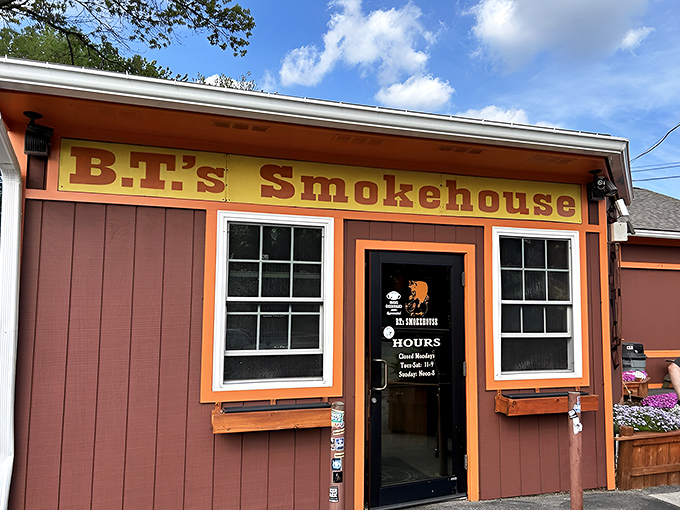 The unassuming exterior of B.T.'s Smokehouse proves once again that the best barbecue joints often look like they might fail a health inspection.