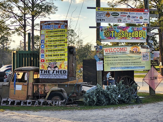 Where rustic charm meets culinary magic. The Shed's exterior looks like it was assembled during a creative fever dream&mdash;and that's exactly its charm.