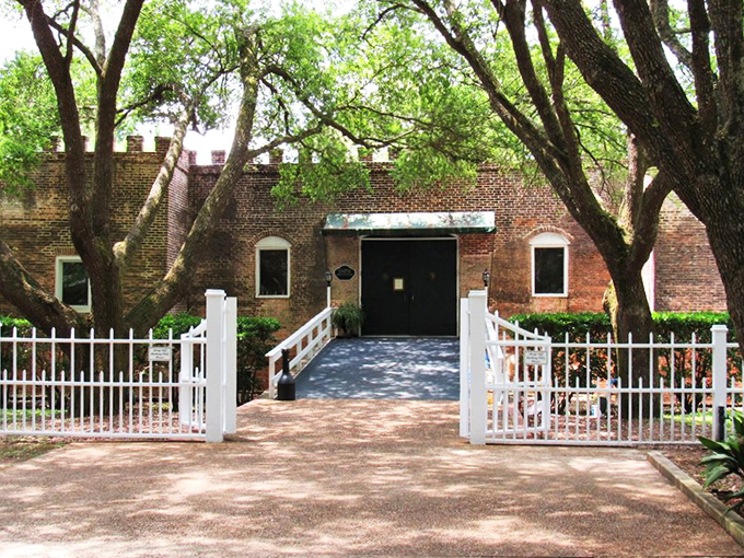 The castle's brick exterior with crenellated walls isn't just for show&mdash;it's your first clue that dinner tonight will be anything but ordinary.