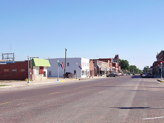 Webster Street stretches into the horizon like a living museum of Americana, where brick-paved streets whisper stories of a bygone era.