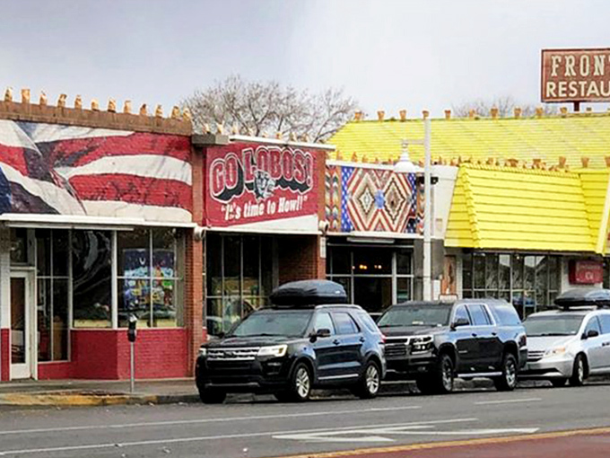 The iconic red-and-white facade of Frontier Restaurant stands as Albuquerque's culinary lighthouse, beckoning hungry souls from Central Avenue.