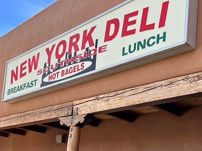 The unassuming storefront promises "HOT BAGELS" like a whispered secret between New Yorkers. This little slice of the Big Apple in Santa Fe is worth seeking out.