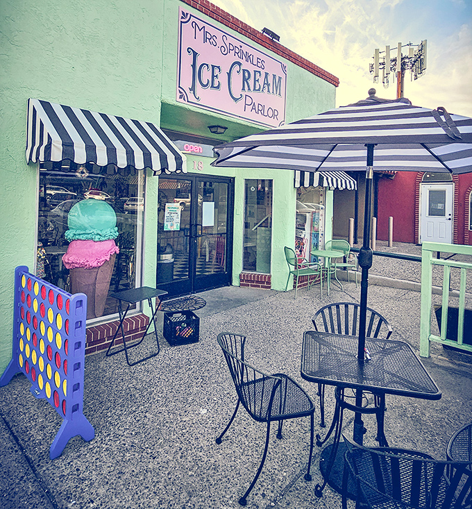 That mint-green facade with classic black and white awnings isn't just a building&mdash;it's a portal to simpler, sweeter times in Albuquerque.