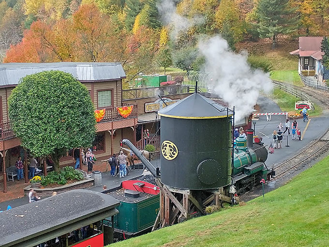 Step back in time at Tweetsie Railroad, where you can hop aboard a historic steam locomotive for a wild mountain adventure.